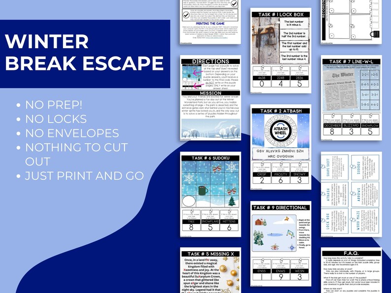 Escape Room for Kids - Winter Break Escape - Ages 7-12 - Etsy