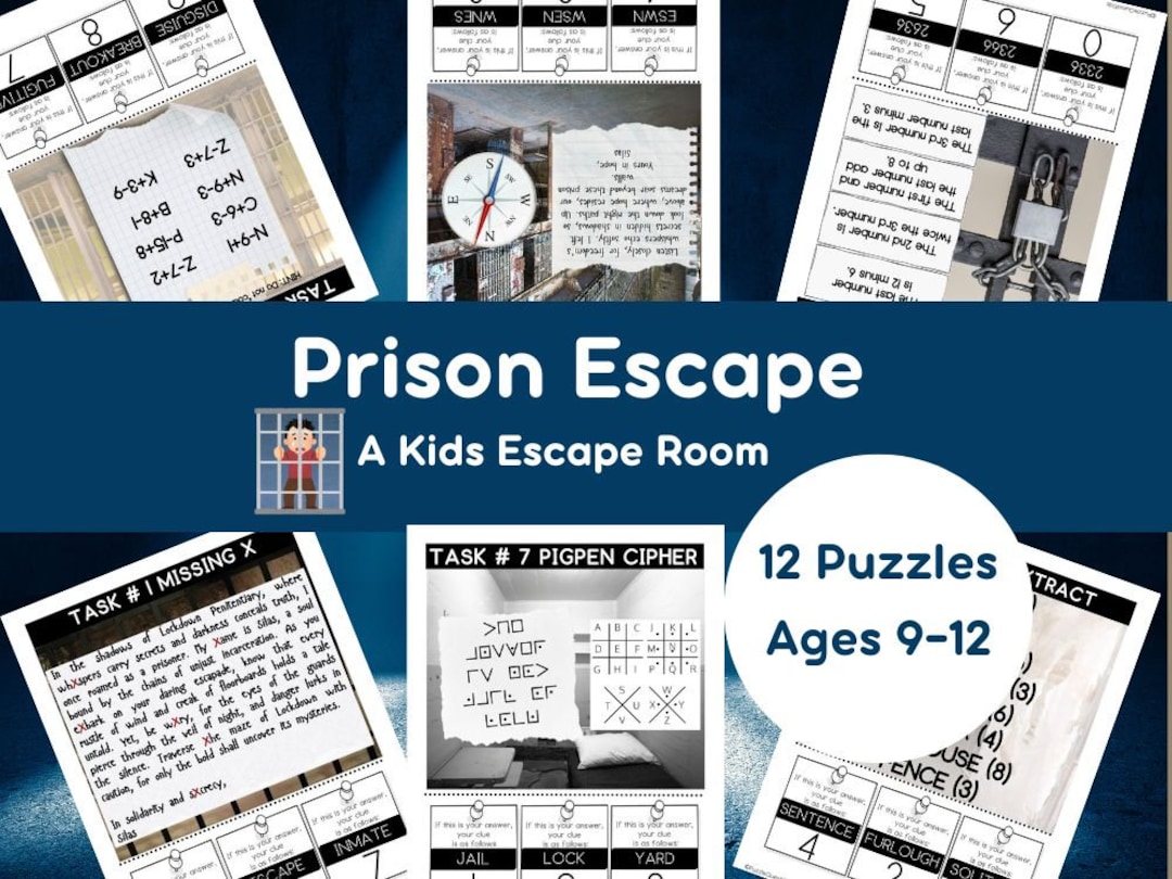 Escape Room for Kids - Prison Escape - Kids Escape Room - Printable ...
