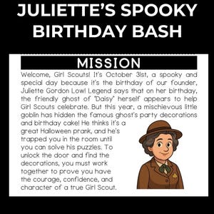 A Printable Girl Scout Escape Room : Juliette's Spooky Birthday Bash - Etsy