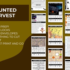 Haunted Harvest Escape Room for Kids: Fall Halloween Printable (ages 7 ...