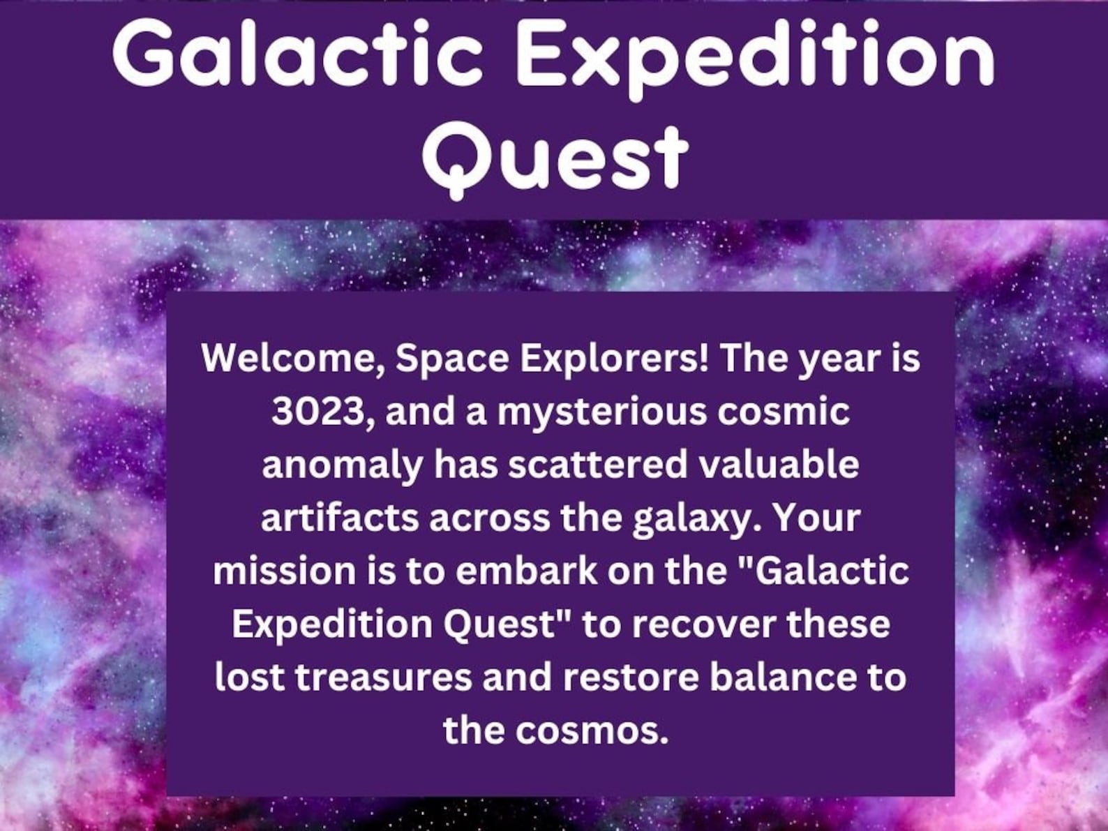 Space Scavenger Hunt for Kids - Galactic Expedition Quest - Ages 6-13 ...
