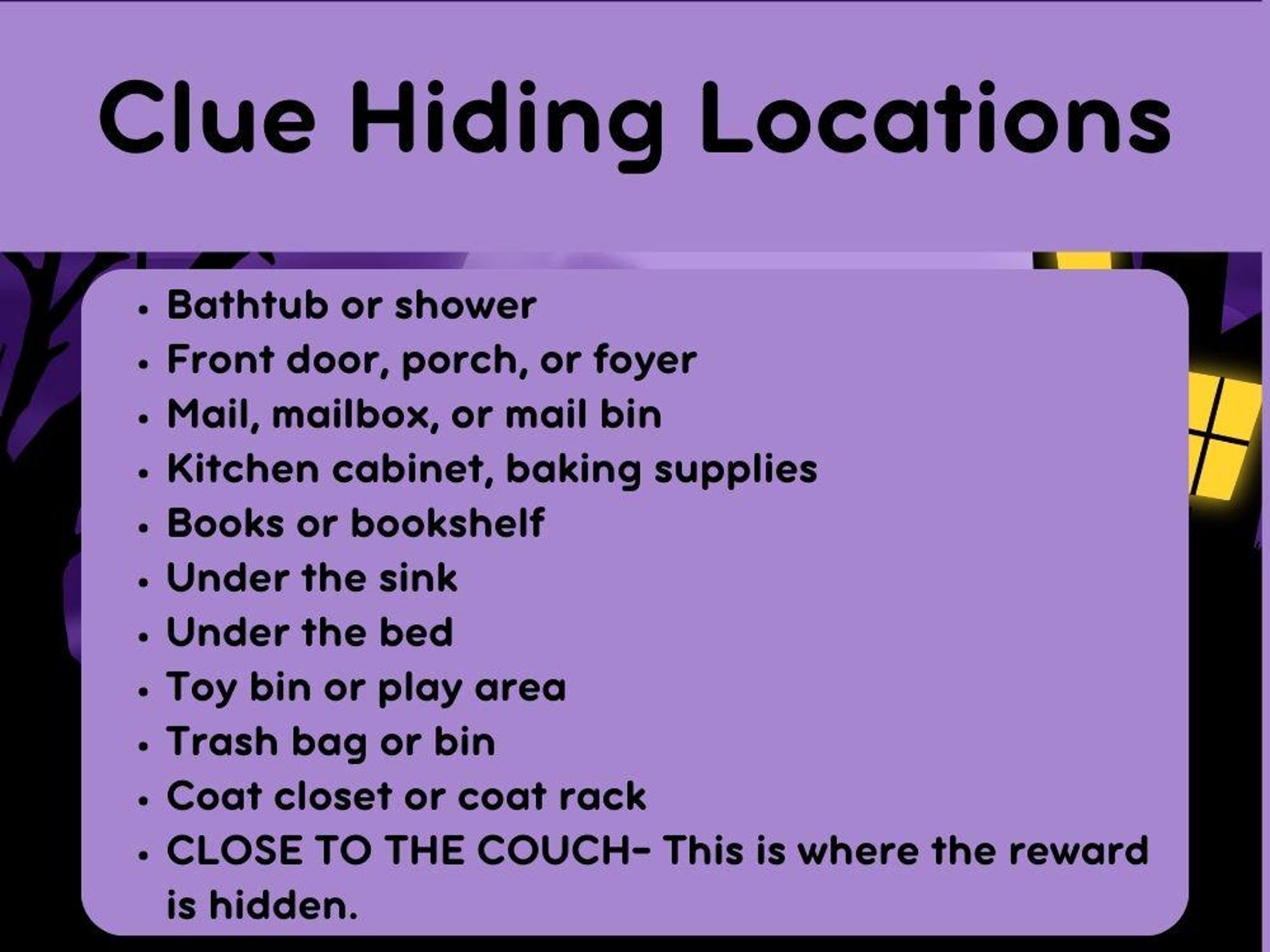 Kids Scavenger Hunt - Haunted House Scavenger Hunt - Home Edition ...