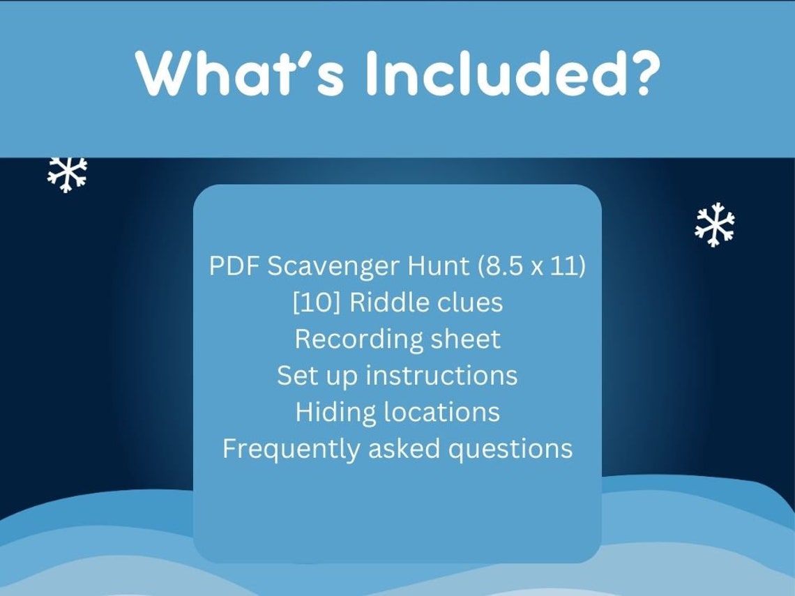 Winter Scavenger Hunt for Kids - Operation Frosty Rescue - Ages 6-13 - Etsy