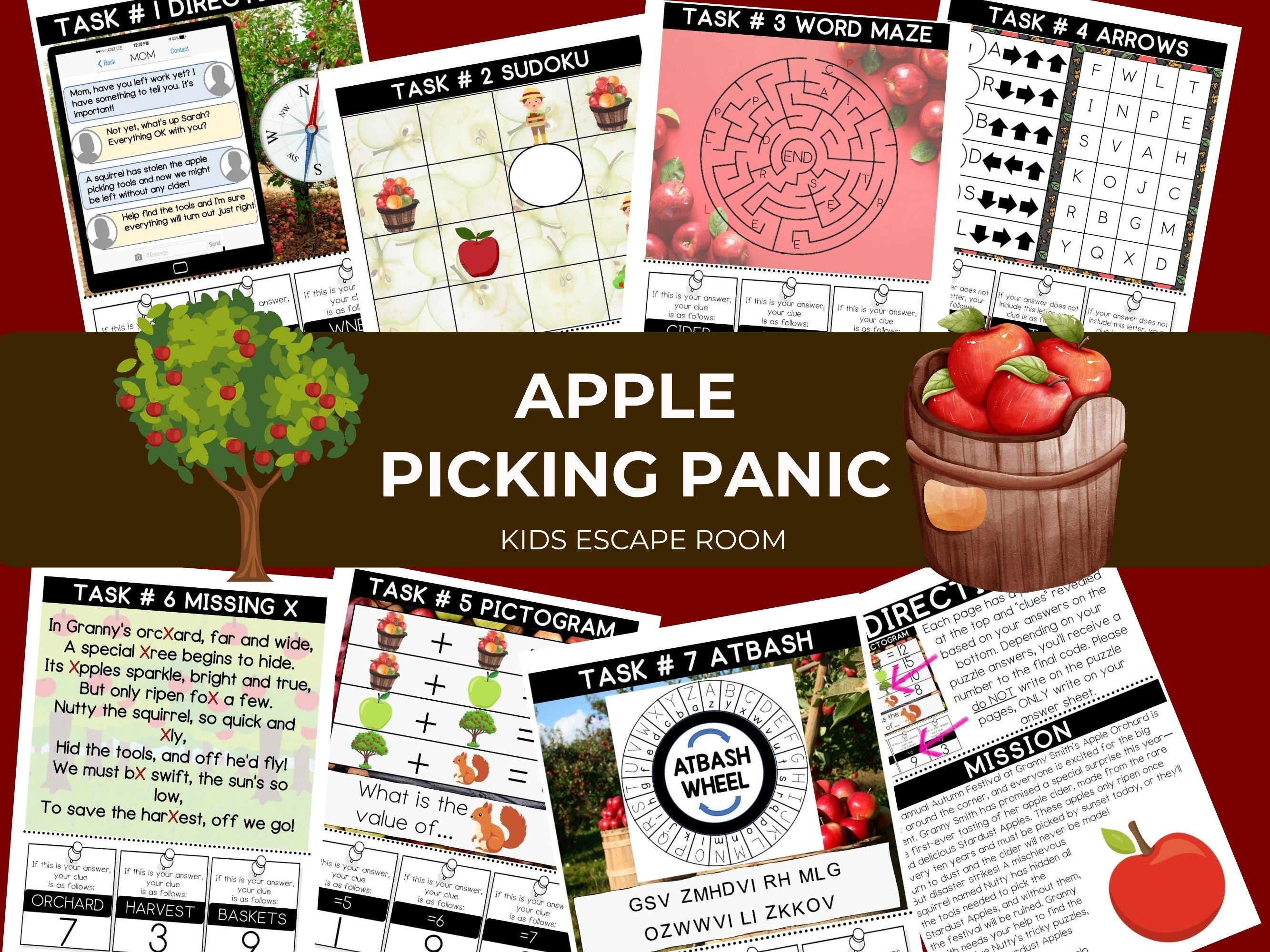 Apple Picking Panic Escape Room: Fall Printable Puzzle Game (PDF) - Etsy