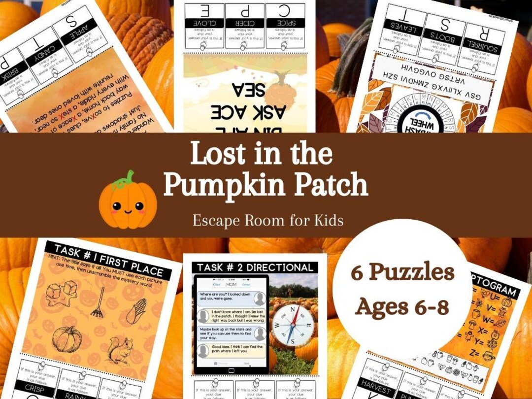 Escape Room for Kids - Lost in the Pumpkin Patch - Escape Room Kit ...