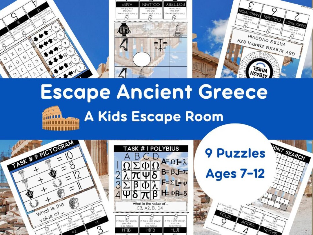 Escape Room for Kids - Escape Ancient Greece - Ages 7-12 - Etsy