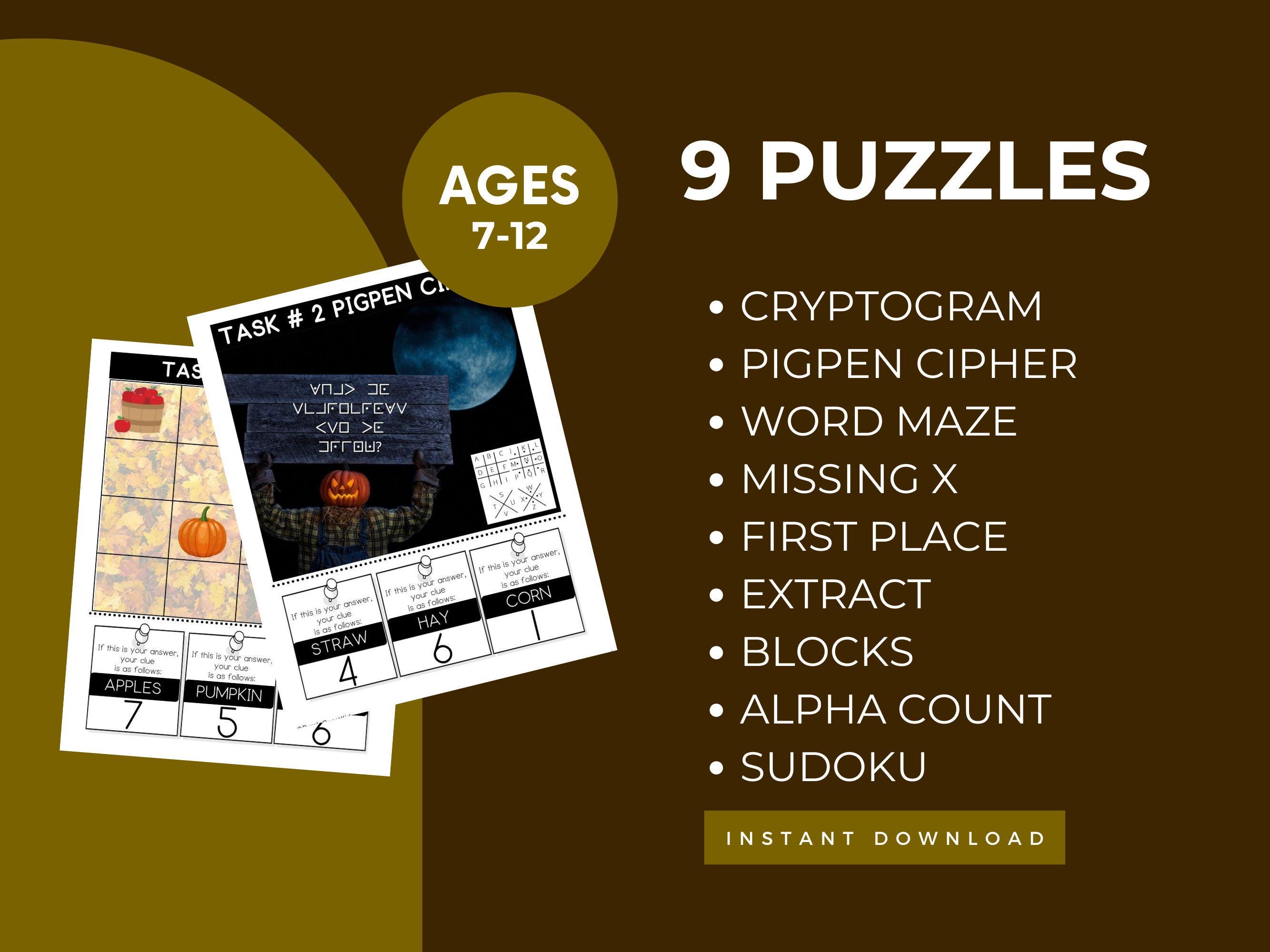 Haunted Harvest Escape Room for Kids: Fall Halloween Printable (ages 7 ...