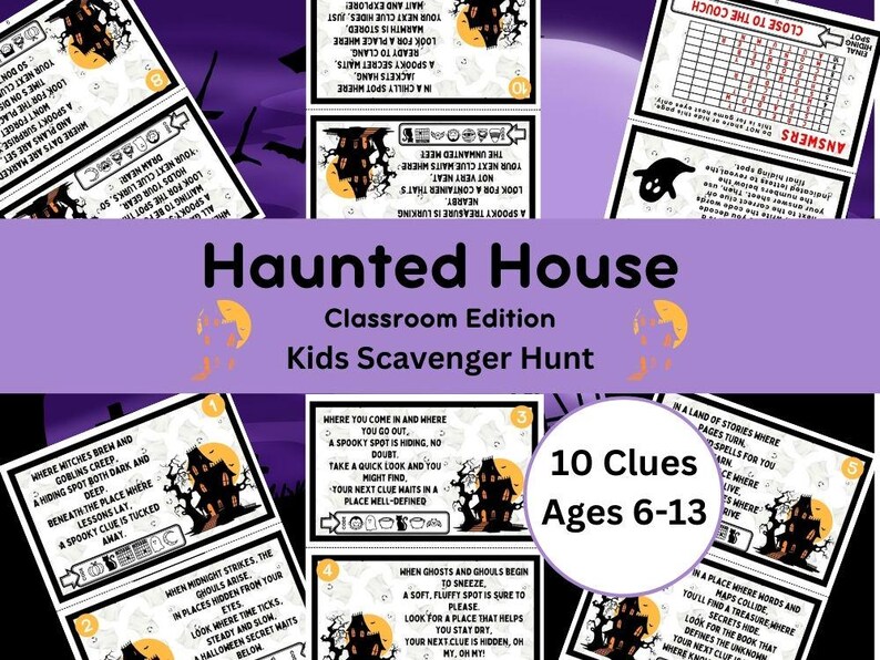 Kids Scavenger Hunt - Haunted House Scavenger Hunt - Classroom Edition ...
