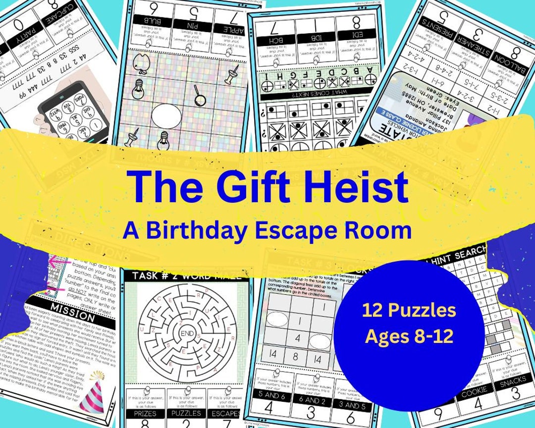 Kids Birthday Escape Room: the Gift Heist, Printable Game (PDF) - Etsy