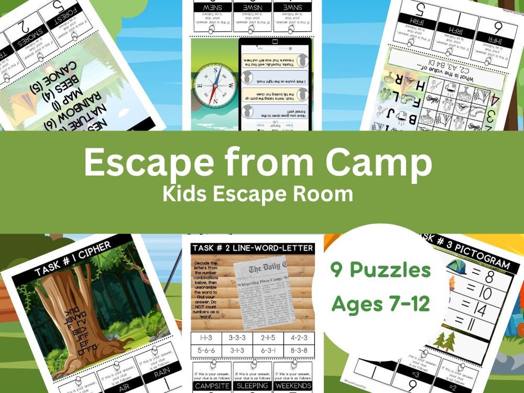 Camping Escape Room for Kids: Escape From Camp - Ages 7-12 (printable ...