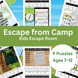 Camping Escape Room for Kids: Escape From Camp - Ages 7-12 (printable ...