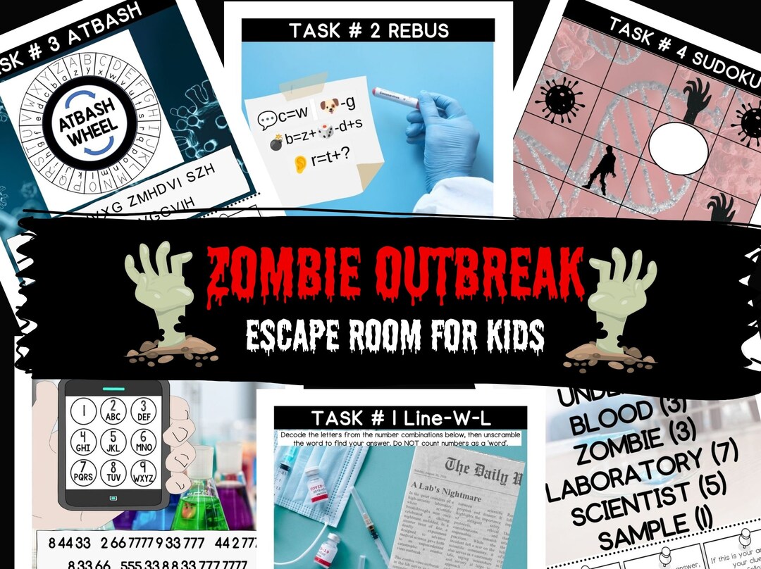 Escape Room for Kids Zombie Outbreak Ages 7-12 - Etsy