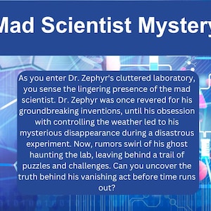 Escape Room for Kids - Mad Scientist Mystery - Printable Escape Room ...