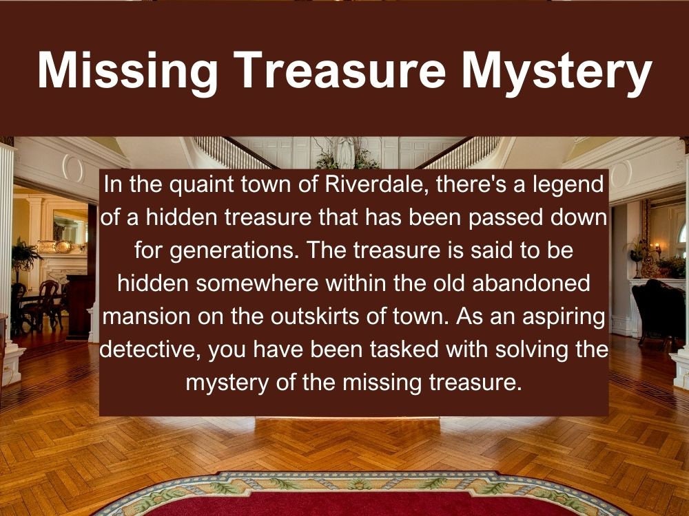 Escape Room for Kids - Missing Treasure Mystery - Kids Escape Room ...