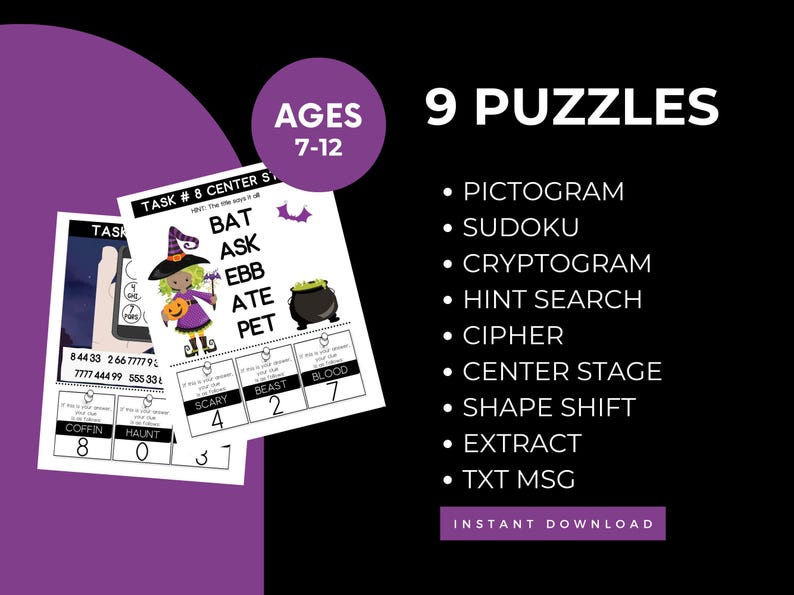 Witch Quest Escape Room for Kids: Halloween Puzzle Game (PDF) - Etsy