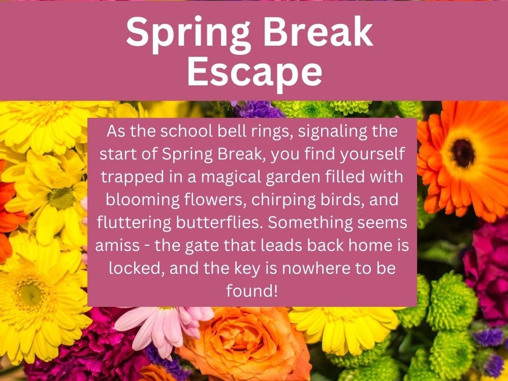 Spring Break Escape Room: Kids Printable Puzzle Game (ages 7-12) - Etsy