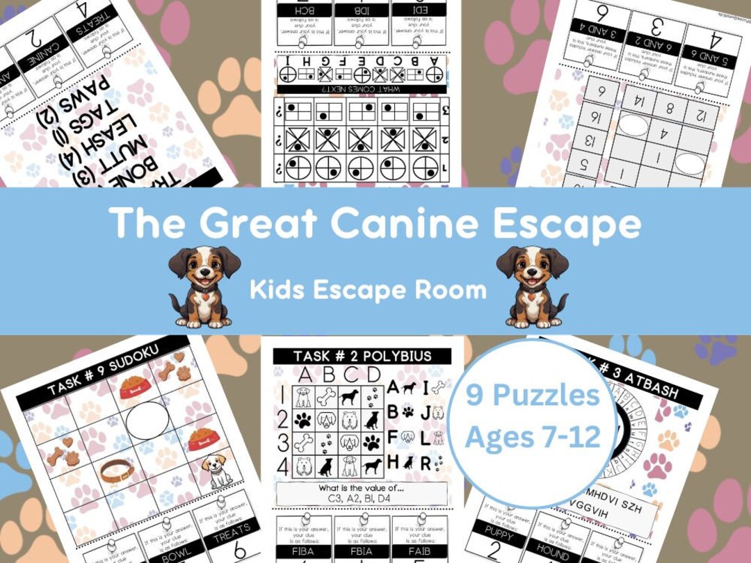 Escape Room for Kids - the Great Canine Escape - Ages 7-12 - Etsy