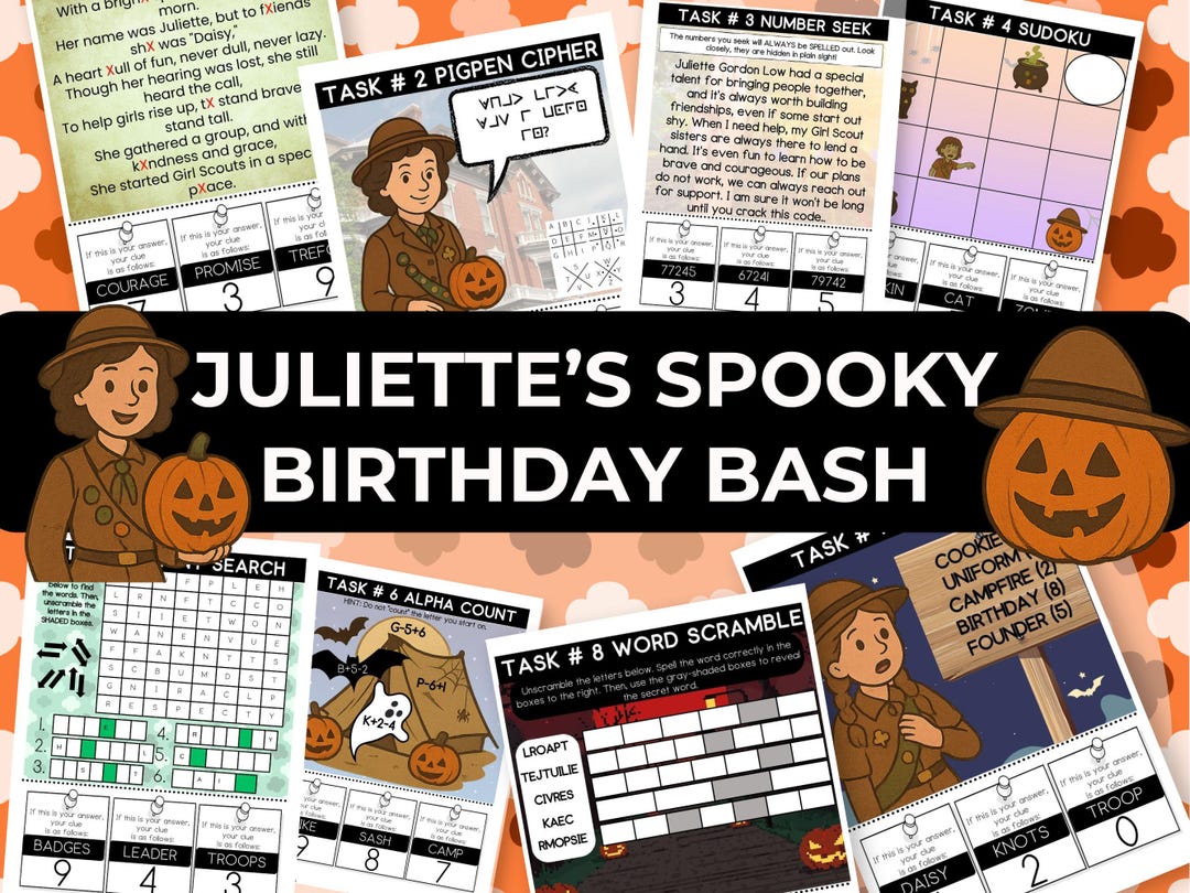 A Printable Scout Escape Room : Juliette's Spooky Birthday Bash - Etsy