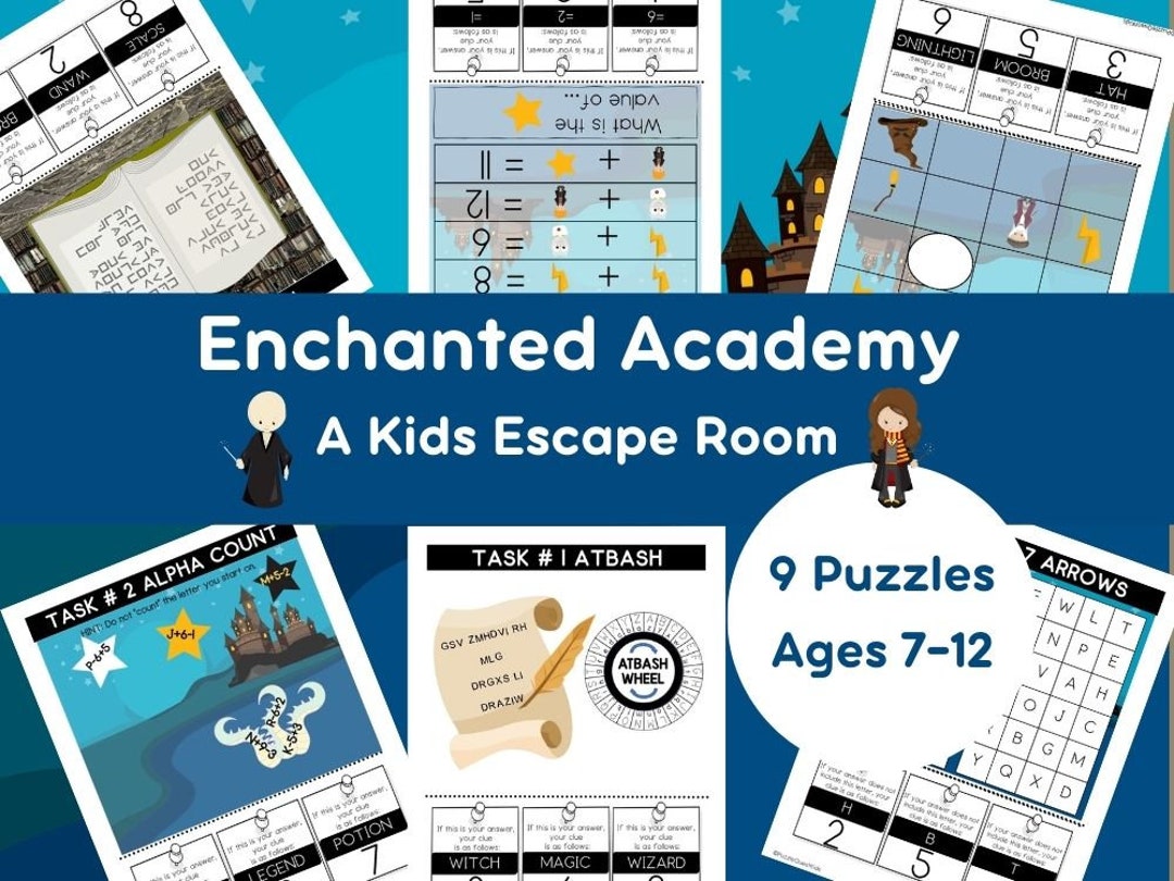 Enchanted Academy Escape Room: Wizard Puzzles, Ages 7-12 (PDF) - Etsy