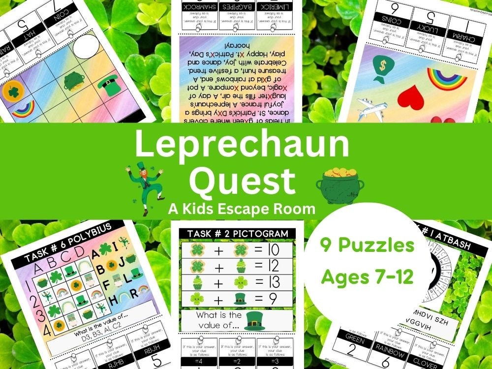Escape Room for Kids - Leprechaun Quest - St. Patrick's Day Escape Room ...