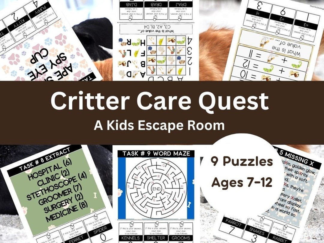 Escape Room for Kids - Critter Care Quest - Animal Care Escape Room ...