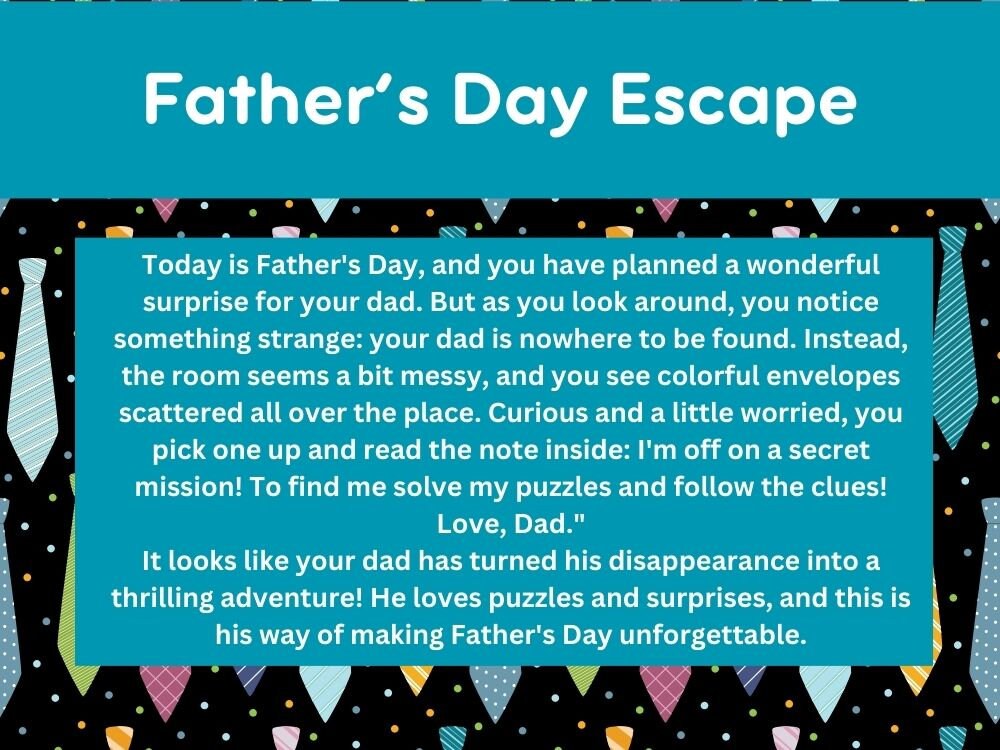 Escape Room for Kids - Father's Day Escape - Kids Escape Room ...
