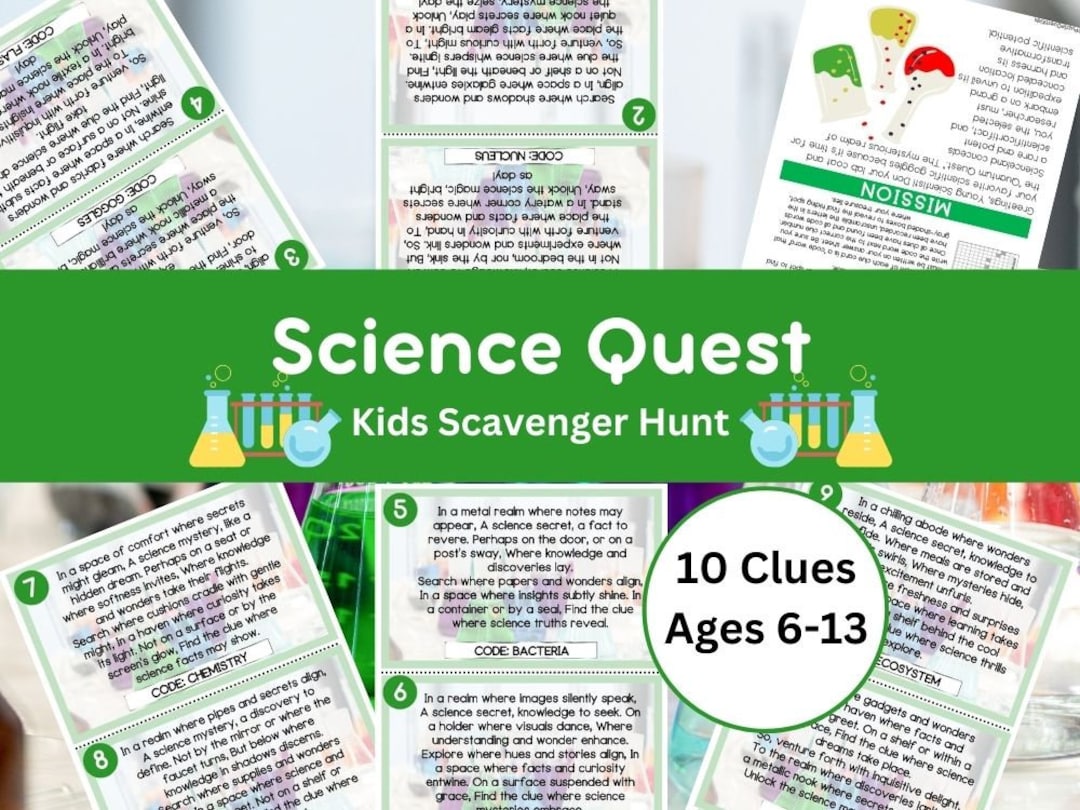 Science Scavenger Hunt for Kids: Quantum Quest - Ages 6-13 (PDF) - Etsy