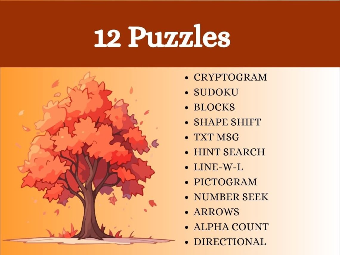 Kids Escape Room - Autumn Enigma - A Fall Themed Escape Room - Etsy