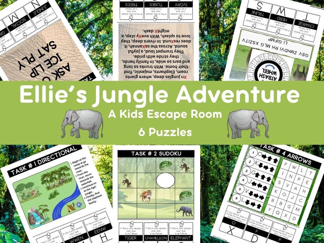 Ellie's Jungle Adventure Escape Room Kit: Ages 6-10 (PDF Download) - Etsy