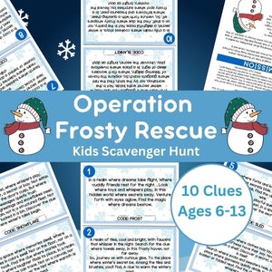 Winter Scavenger Hunt for Kids - Operation Frosty Rescue - Ages 6-13 - Etsy