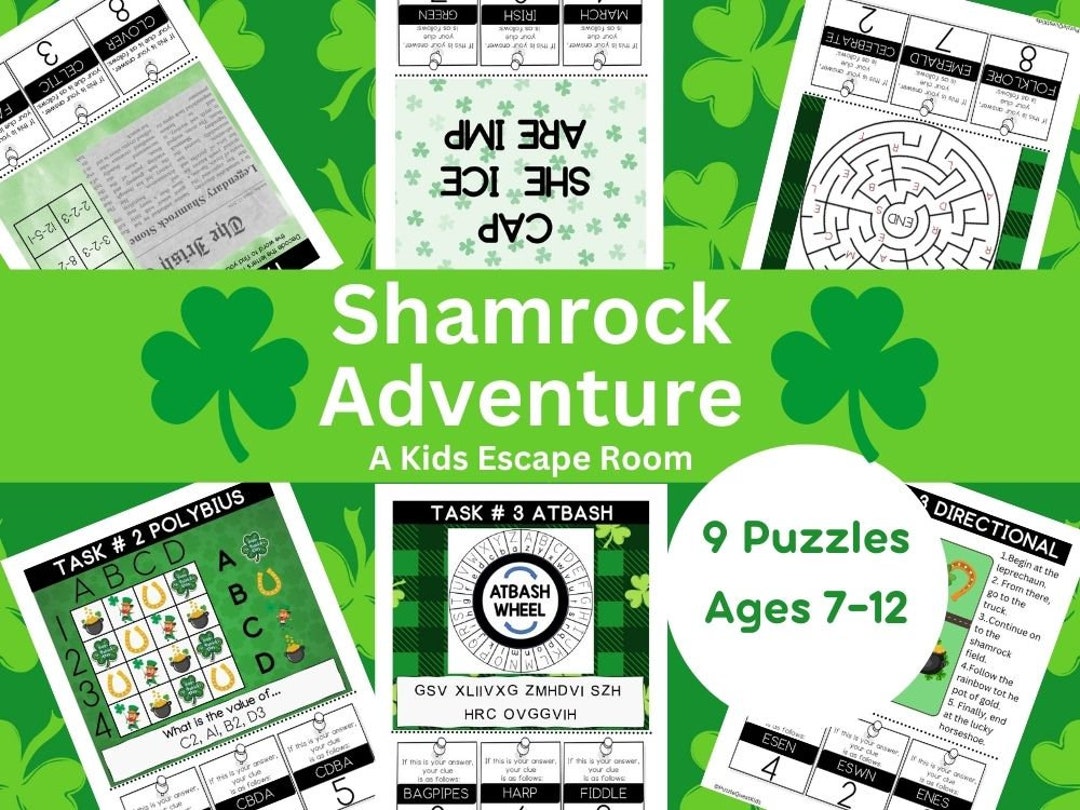 Escape Room for Kids - Shamrock Adventure - St. Patrick's Day Escape ...