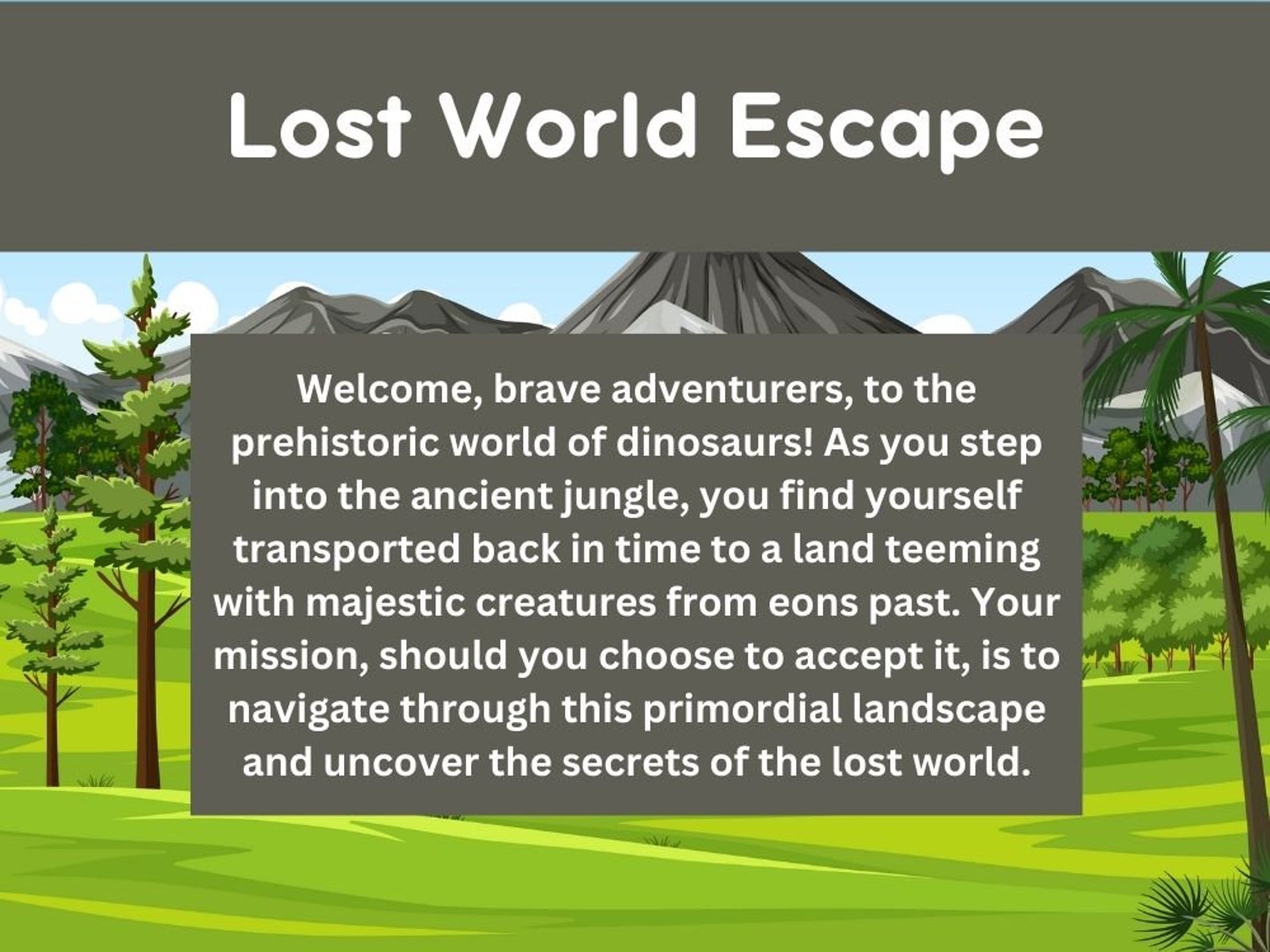 Dinosaur Escape Room Kit: Lost World Adventure, Ages 7-12 (printable ...