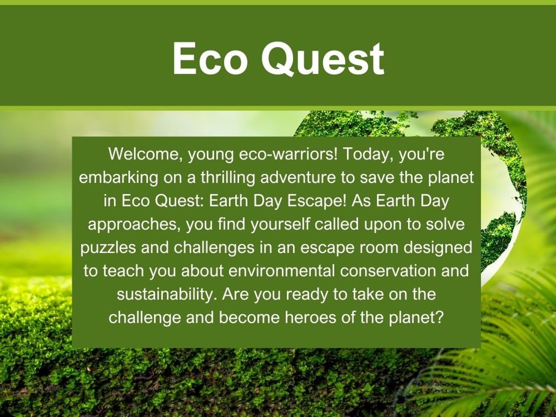 Escape Room for Kids - Eco Quest: Earth Day Escape! - Kids Escape Room ...