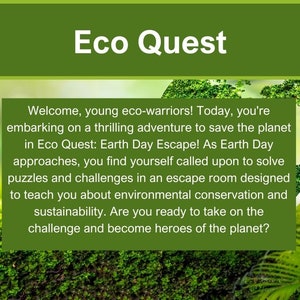 Escape Room for Kids - Eco Quest: Earth Day Escape! - Kids Escape Room ...