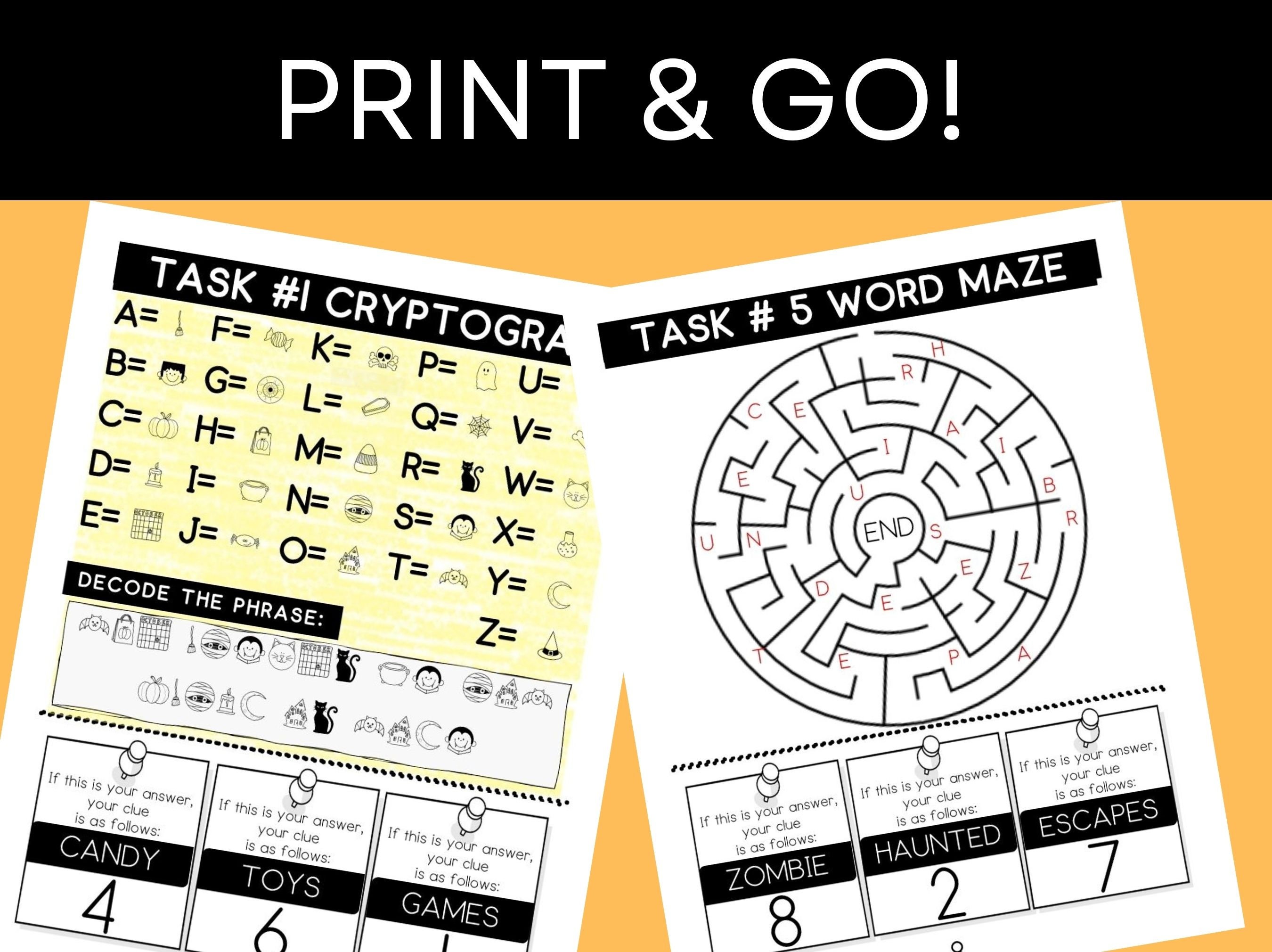 Escape Room for Kids - Haunted Manor - Halloween - Printable Party Game ...