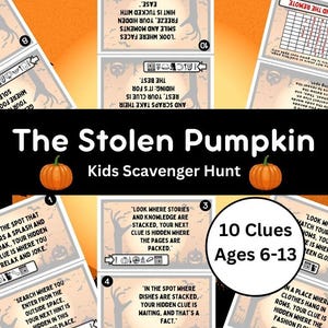Kids Scavenger Hunt the Stoeln Pumpkin Scavenger Hunt Halloween ...
