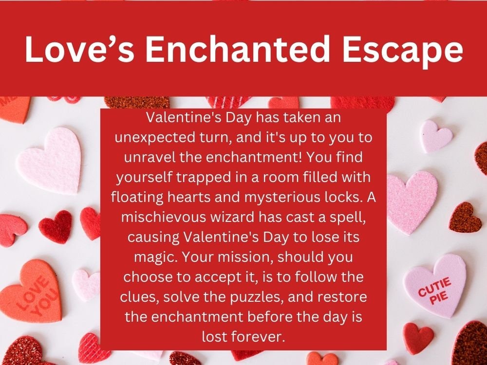 Escape Room for Kids - Love's Enchanted Escape - Valentine's Day Escape ...