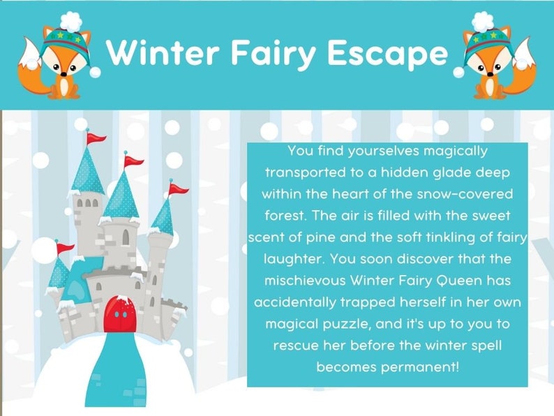 Escape Room for Kids - Winter Fairy Escape - Ages 7-12 - Etsy