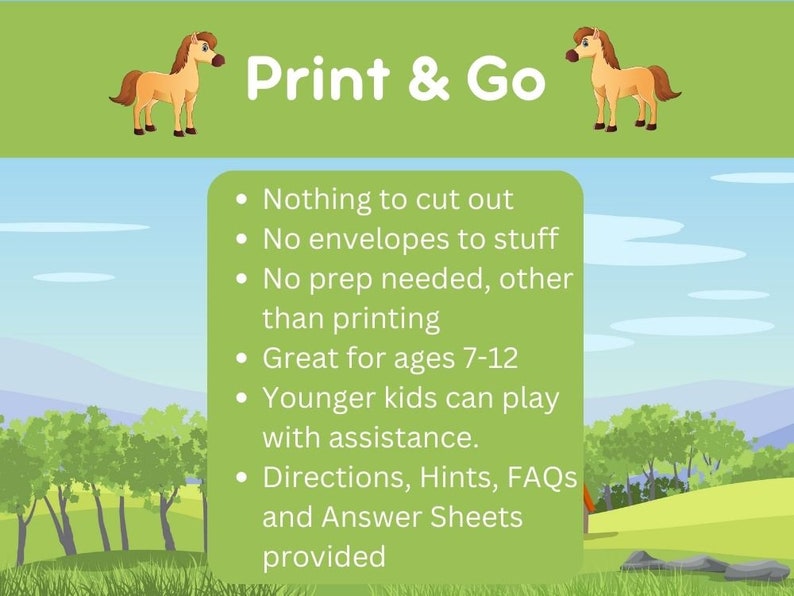 Escape Room for Kids - Horse Haven Adventure - Ages 7-12 - Etsy