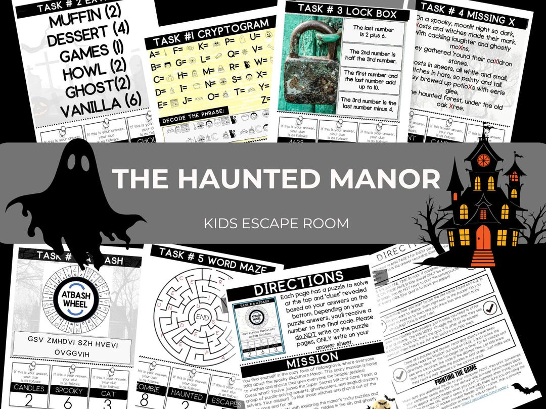 Spooky Escape Room Fun: Halloween Game for Kids (ages 6-8) - Print-at ...