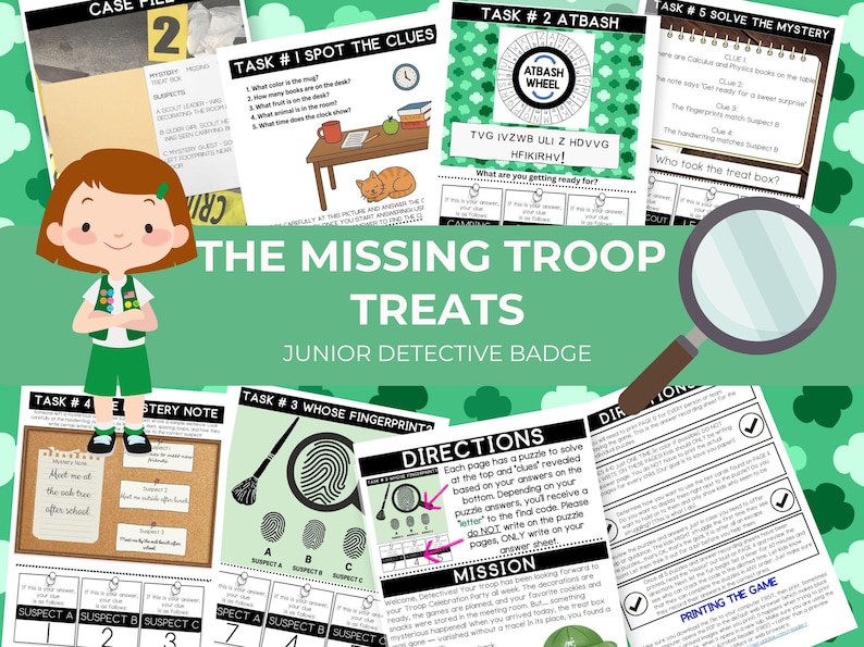Scout Themed Printable Escape Room for Junior Scouts | Detective Badge ...