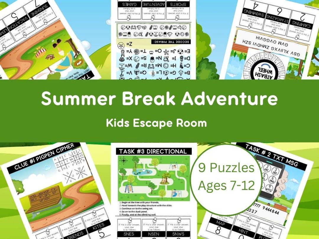 Escape Room for Kids - Summer Break Adventure - Escape Room Kit ...