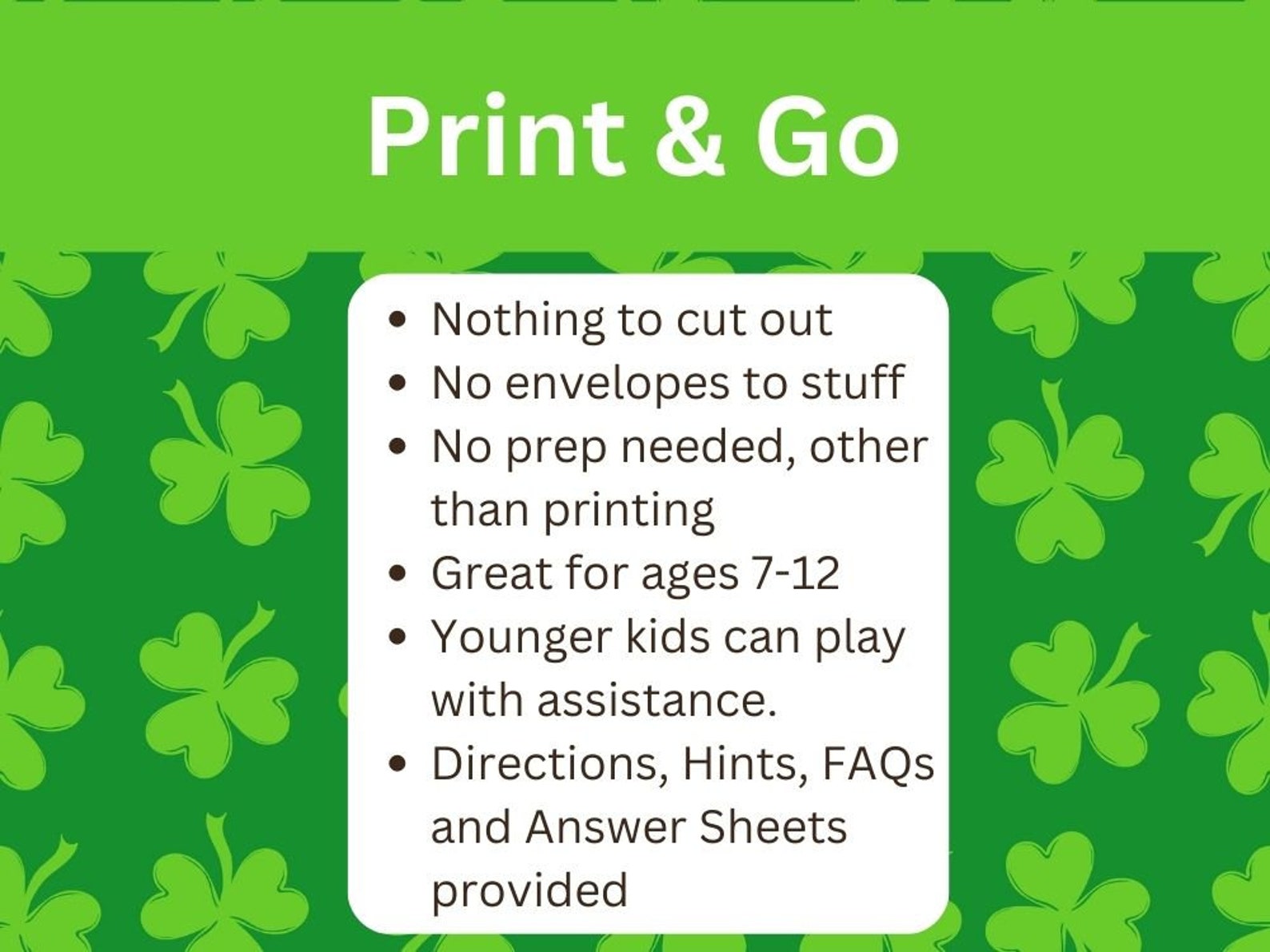 Escape Room for Kids Shamrock Adventure St. Patrick's Day Escape Room ...