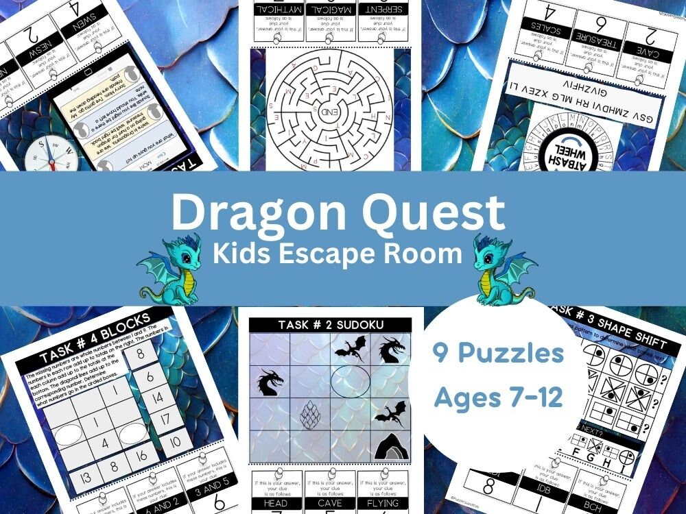Escape Room for Kids - Dragon Quest - Ages 7-12 - Printable Escape Room ...