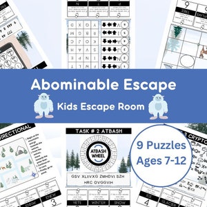 Escape Room for Kids - Abominable Escape - Ages 7-12 - Etsy