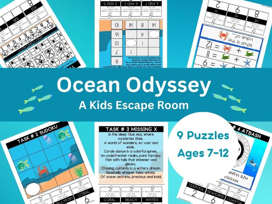 Escape Room for Kids - Ocean Odyssey - Ages 7-12 - Etsy