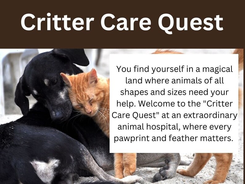 Escape Room for Kids Critter Care Quest Animal Care Escape Room Ages 7 ...