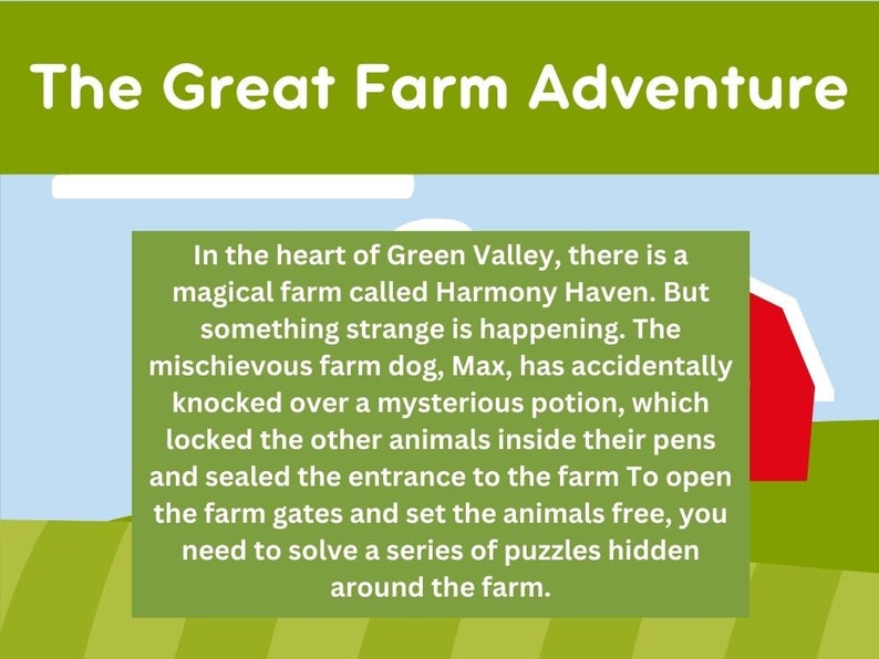Escape Room for Kids - the Great Farm Adventure - Ages 7-12 - Etsy
