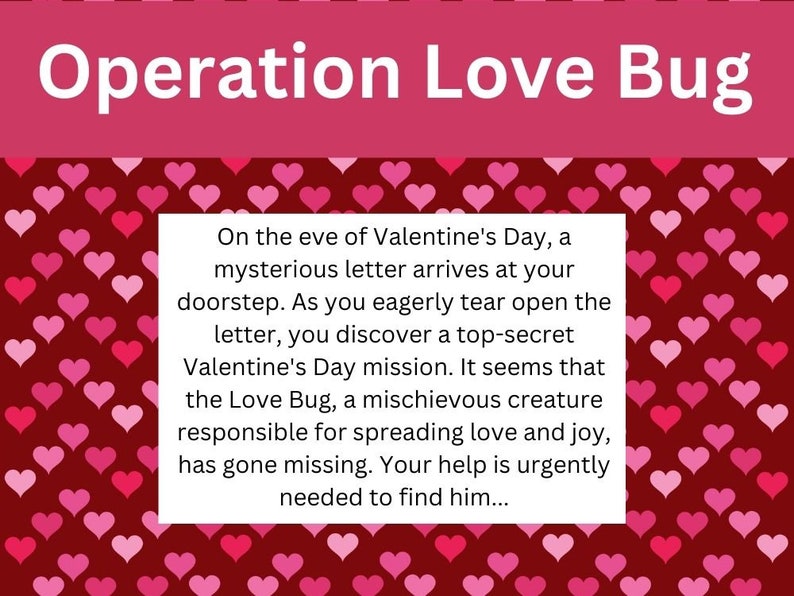 Escape Room for Kids - Operation Love Bug - Valentine's Day Escape Room ...