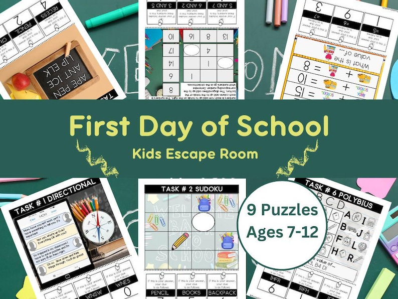 Escape Room for Kids - First Day of School Adventure - Kids Escape Room ...